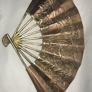 obet bleu | Wall Decor | 2 Vintage Brass Chinese Dragon Wall Art Fans ...